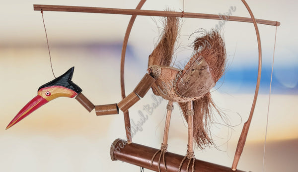 Bamboo bird flying on bamboo windchimes 105cm full length (#8 ...