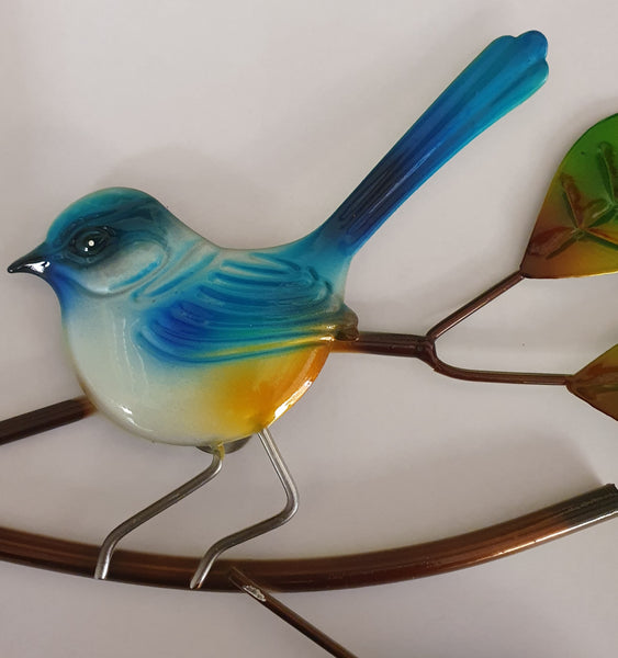 Wall art Blue wren Bird family measuring APPROX 69 cm long x 35 cm hig ...