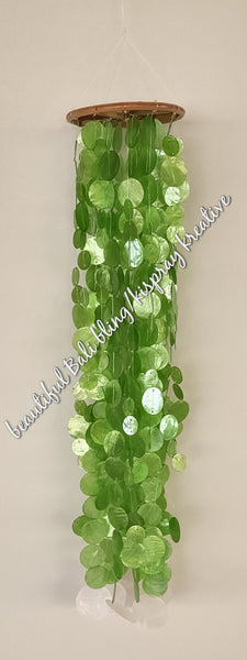 Capiz shell wind chime apple green rattan circle 70 cm drop x 12 cm wi ...